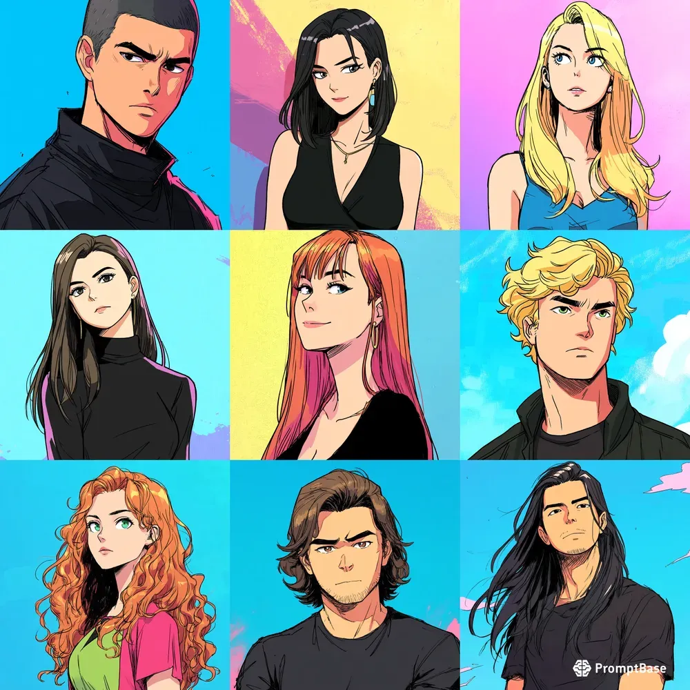 Hand Drawn Digital Portraits Midjourney Prompt | PromptBase