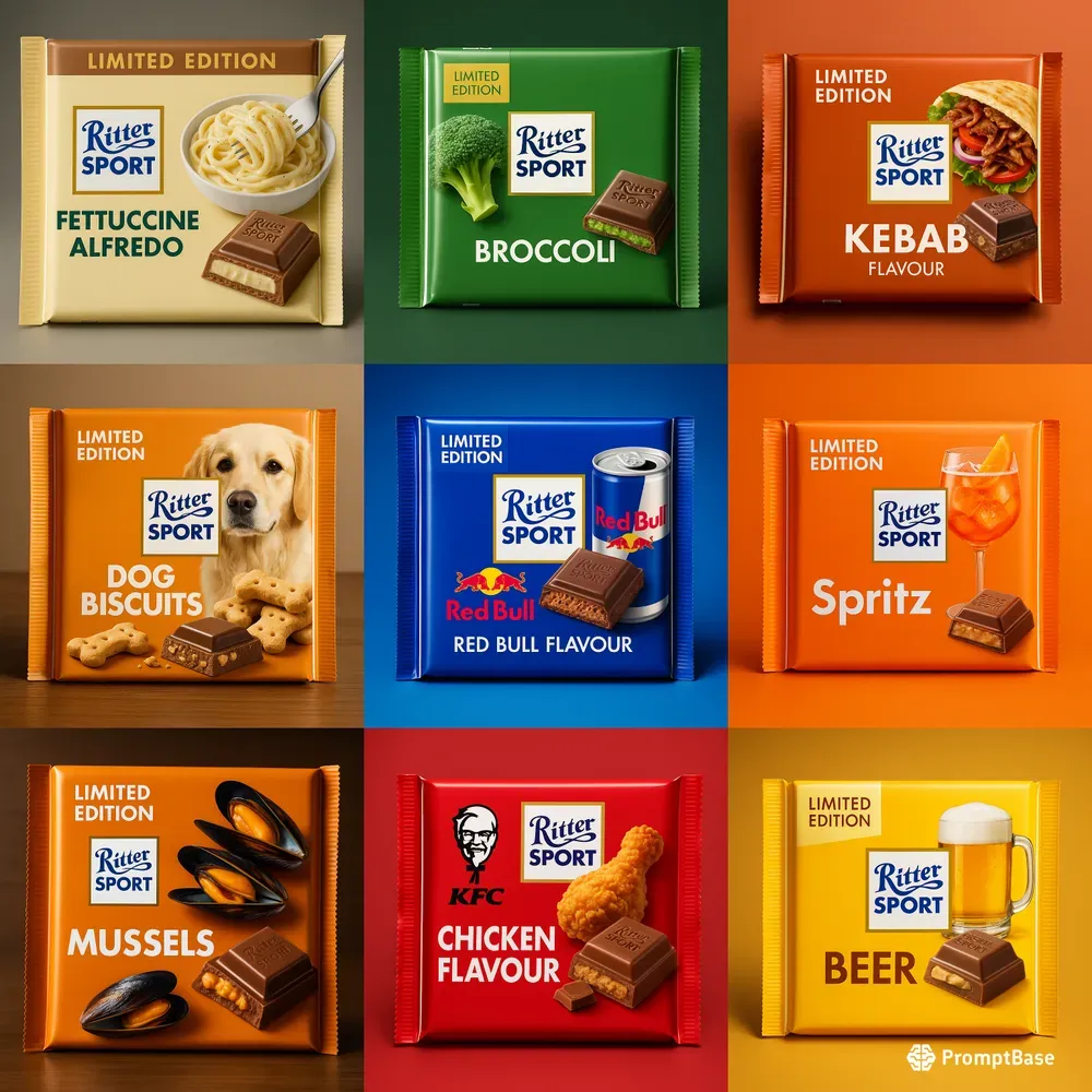 Limited Edition Chocolate Packs ChatGPT Image Prompt | PromptBase