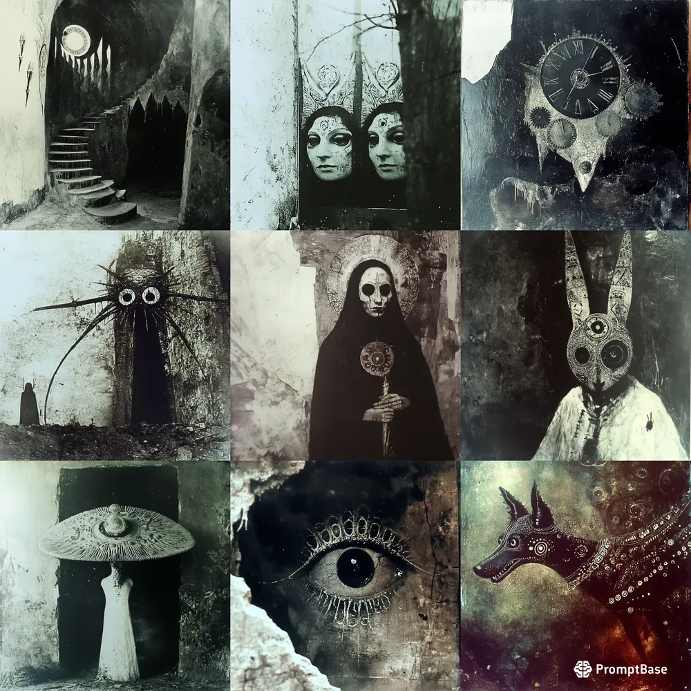 Surrealist Art With Grotesque Patterns Midjourney Prompt | PromptBase