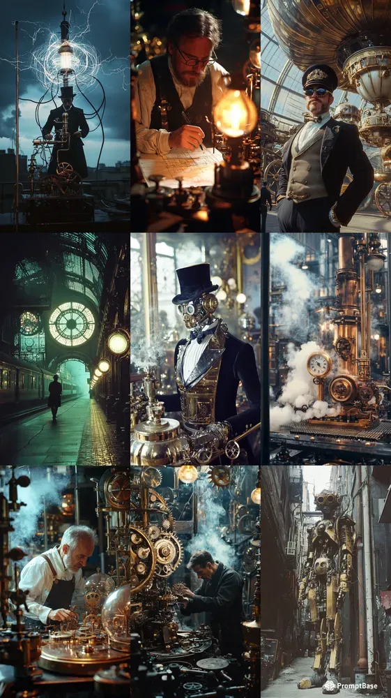Steampunk Inventors In The Age Of Steam Midjourney Prompt | PromptBase