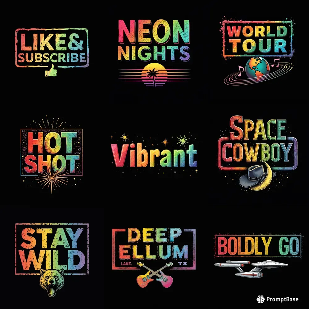 Rock Poster Gradient Texts FLUX Prompt | PromptBase