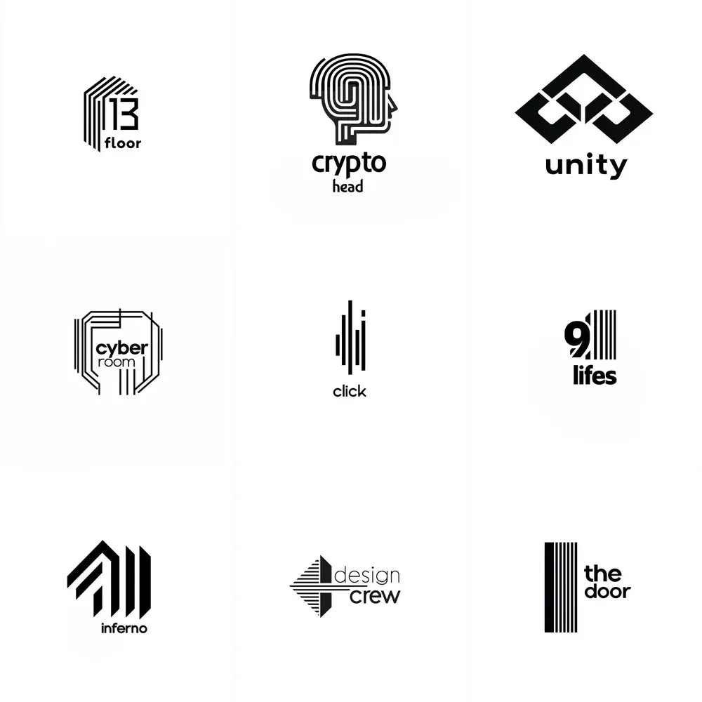 Designer Line Art Logos With Your Texts Midjourney Prompt | PromptBase