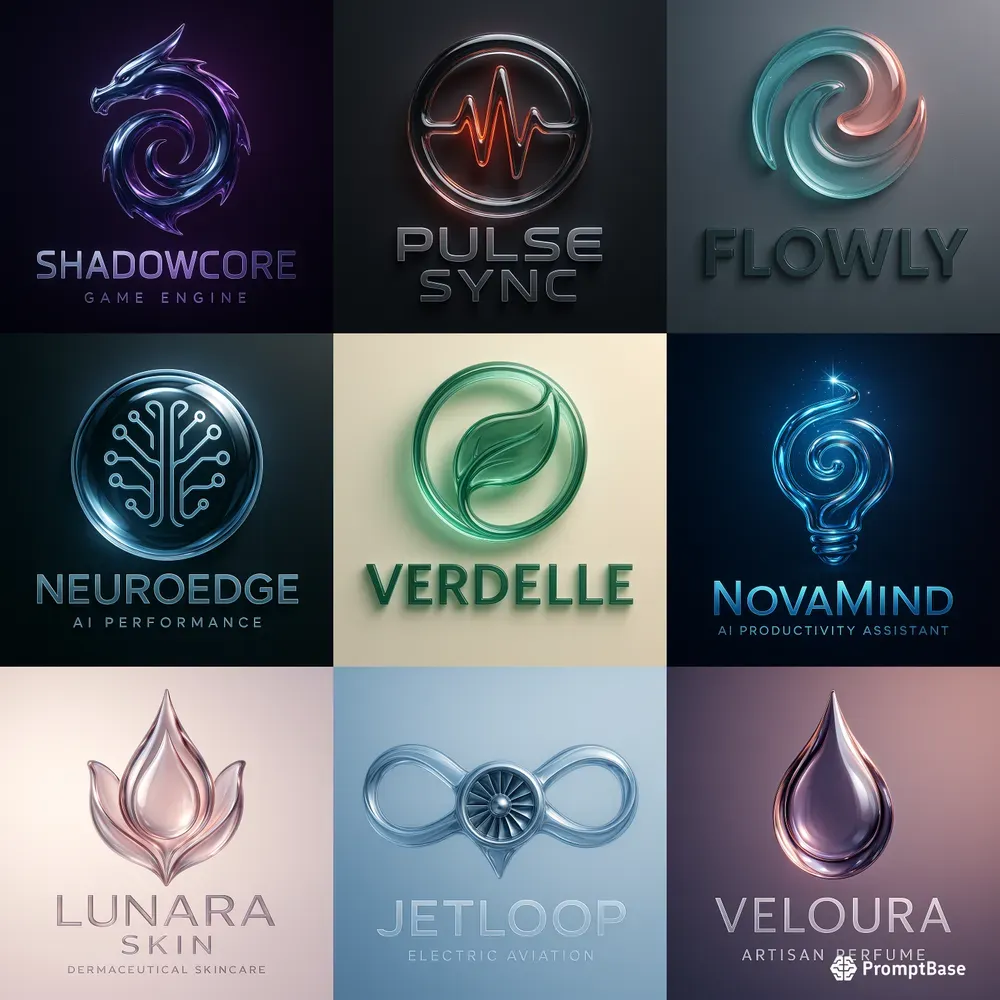 Liquid Glass Logo Generators ChatGPT Image Prompt | PromptBase