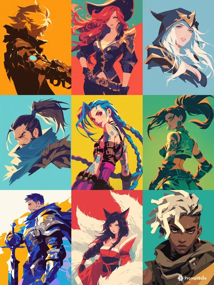 League Of Legends Minimalist Wallpapers Midjourney Prompt | PromptBase