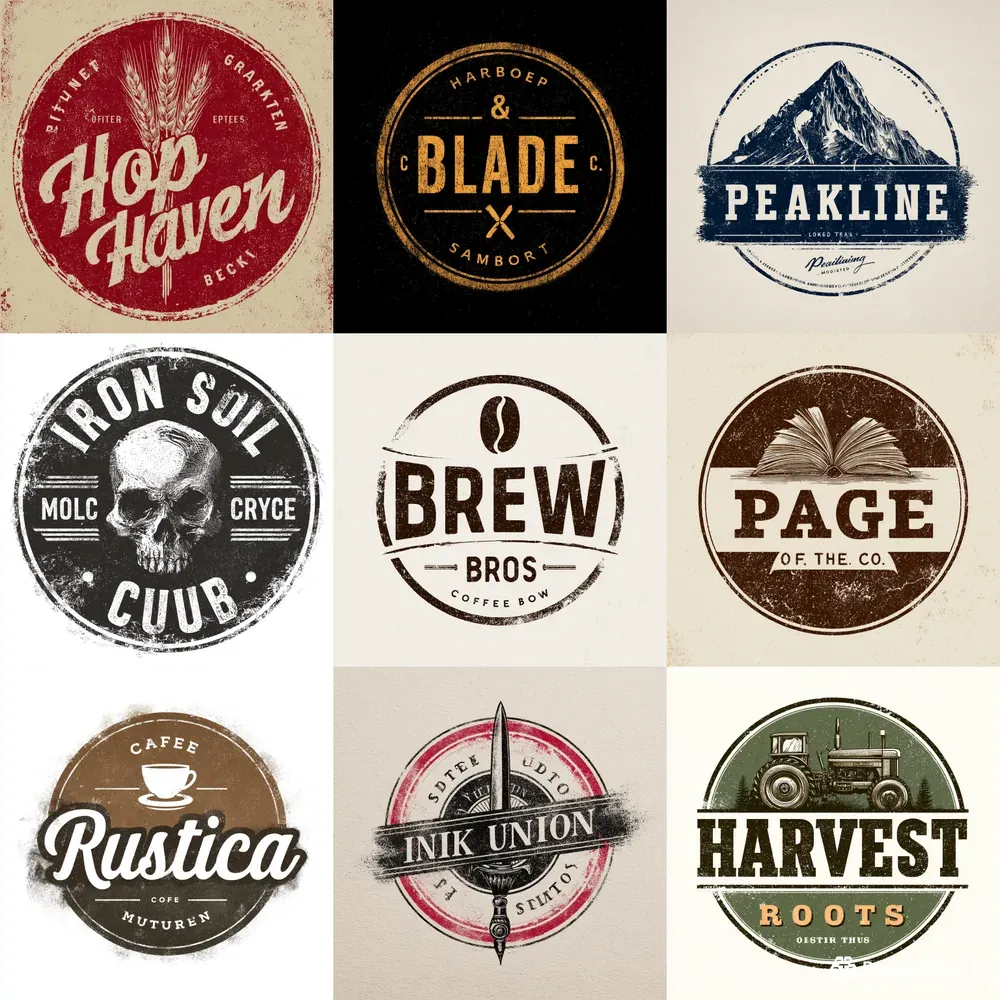 Retro Circle Badge Logo Makers Midjourney Prompt | PromptBase