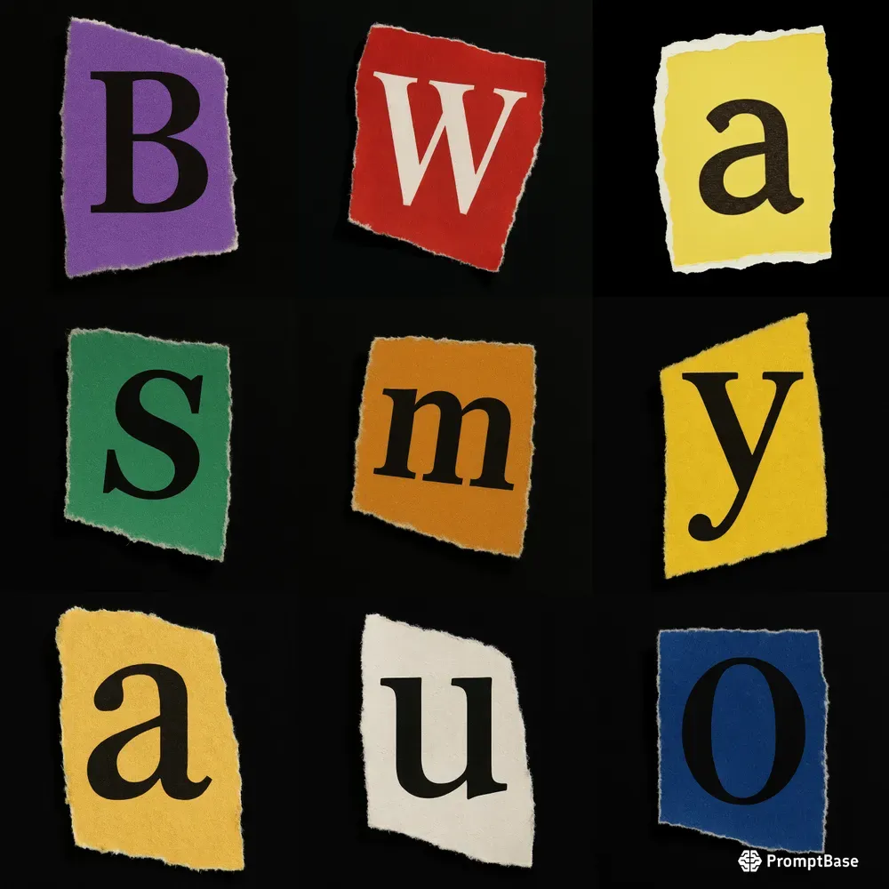 Ripped Magazine Letter Collage Packs ChatGPT Image Prompt | PromptBase