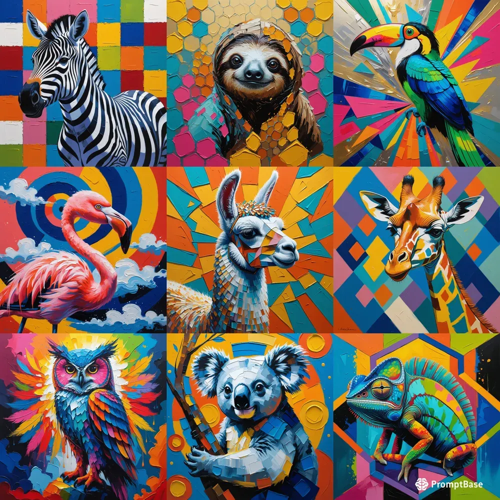 Cubist Animal Art With Bold Shapes Leonardo Ai Prompt | PromptBase