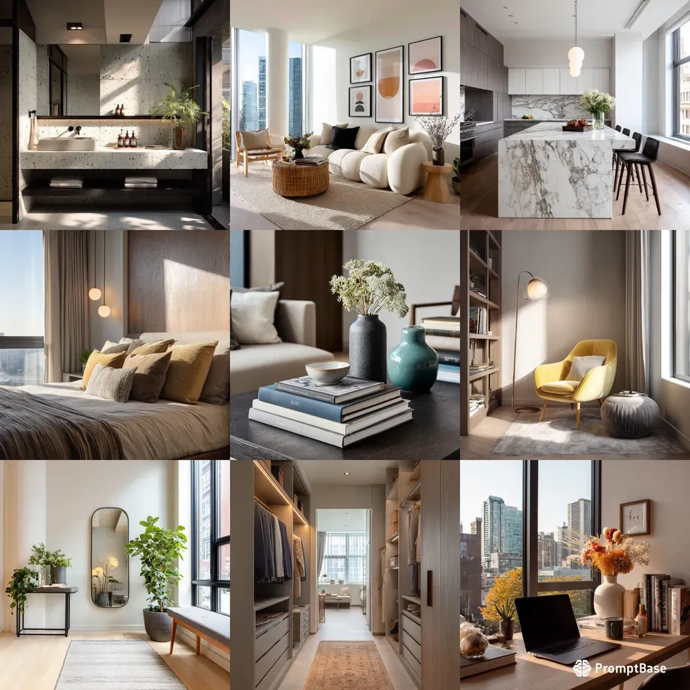 Millennial Minimalist Interiors Style Midjourney Prompt | PromptBase
