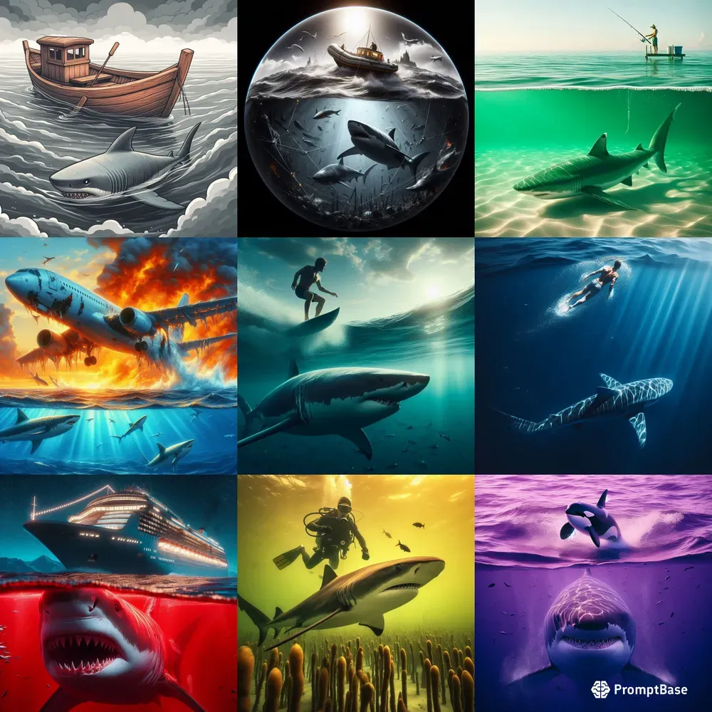 Realistic Shark Thumbnails DALL·E Prompt | PromptBase