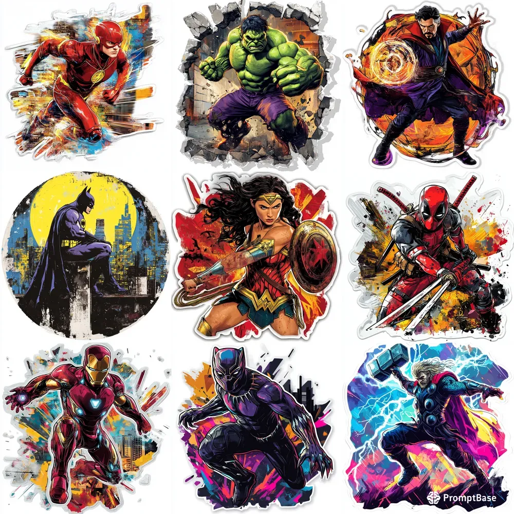 Graffiti Art Style Superhero Stickers Midjourney Prompt | PromptBase