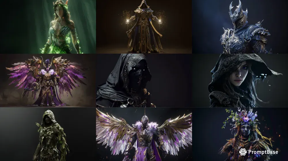 Asian Mmorpg Character Design Showcases Midjourney Prompt | PromptBase