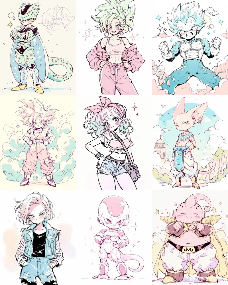 Dragon Ball Characters Reimagined Midjourney Prompt | PromptBase