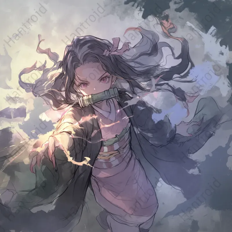 Dynamic Demon Slayer Art Midjourney Prompt | PromptBase