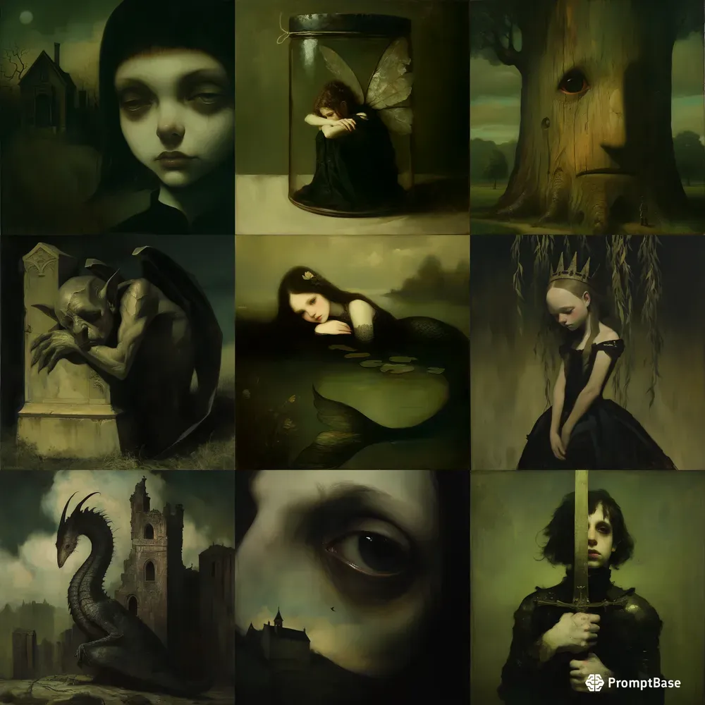 Realistic Grim Gothic Fairy Tales Midjourney Prompt | PromptBase