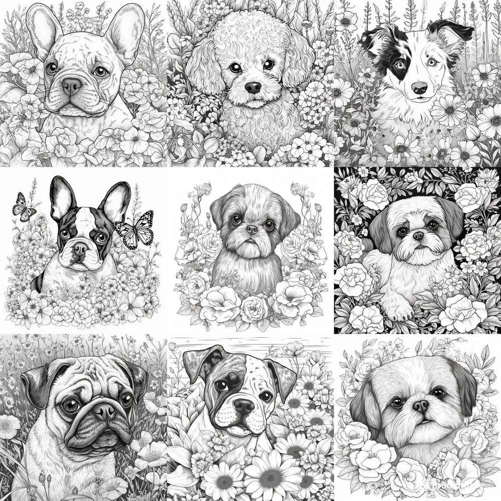 Coloring Book Page Designs Midjourney Prompt | PromptBase