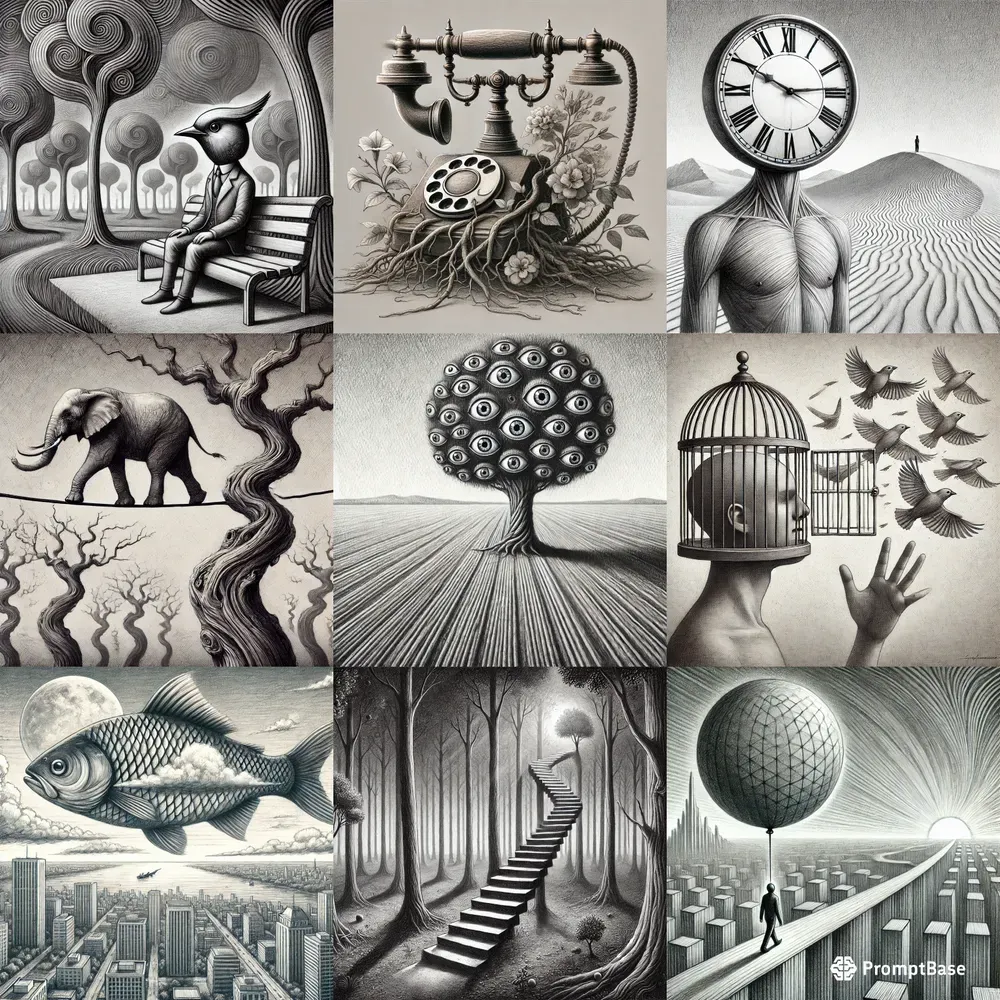 Surreal Pencil Drawings DALL·E Prompt | PromptBase