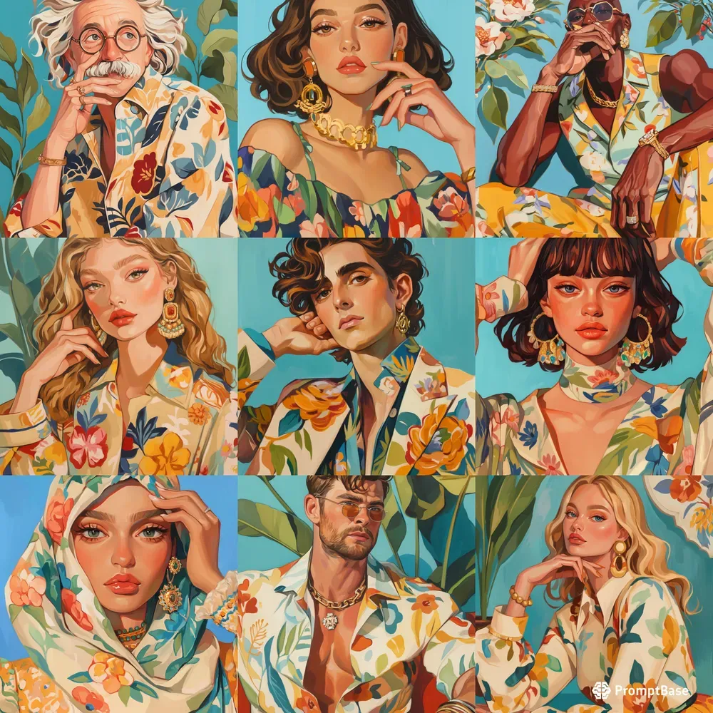 Retro Futuristic Characters Midjourney Prompt | PromptBase