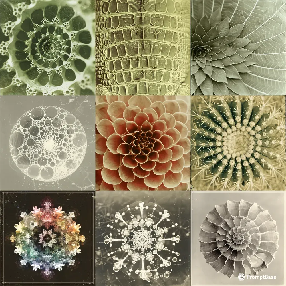 Vintage Fractals In Nature Photography Midjourney Prompt | PromptBase