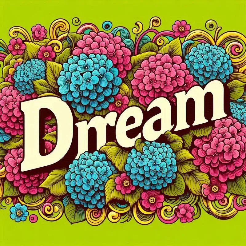 Cheerful Signs Made Of Blooming Flowers DALL·E Prompt | PromptBase
