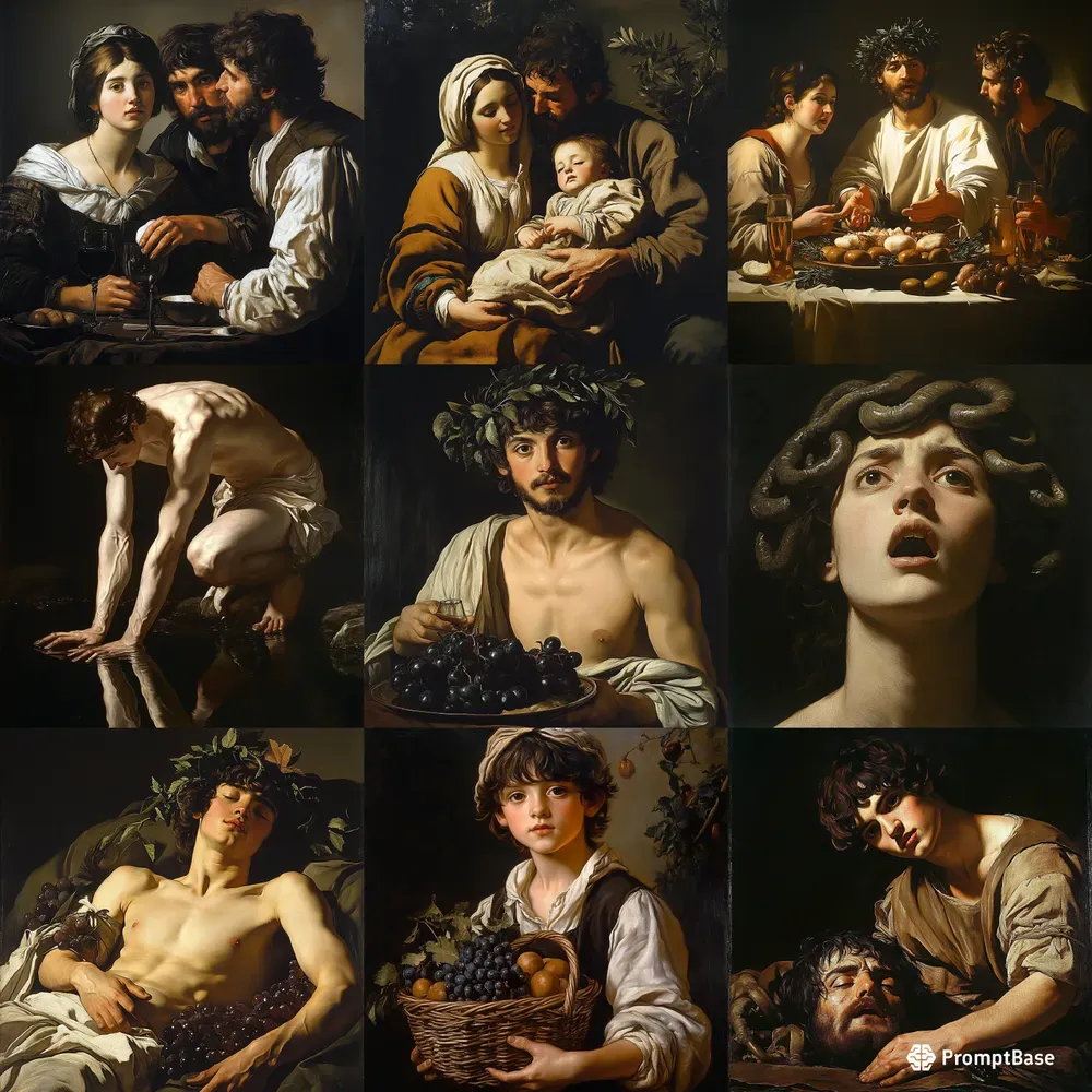 Baroque Inspired Art Of Caravaggio Style Midjourney Prompt | PromptBase