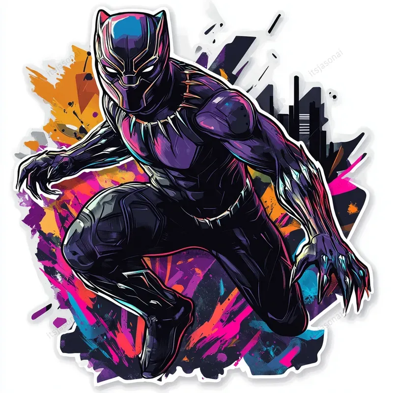 Graffiti Art Style Superhero Stickers Midjourney Prompt | PromptBase