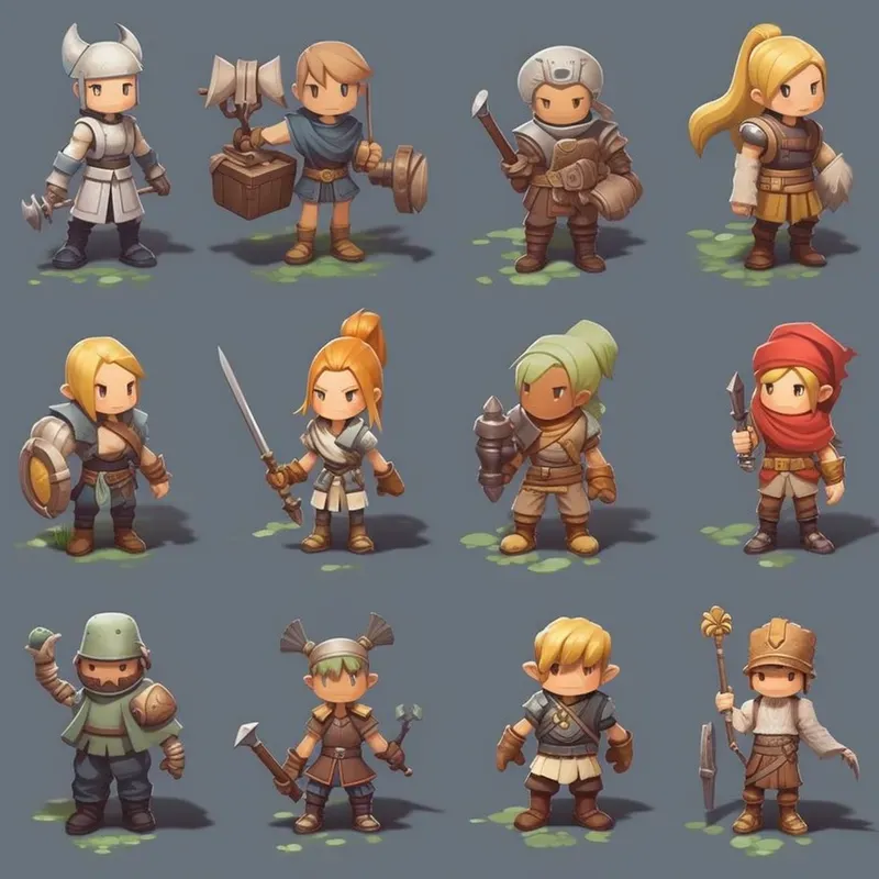 RPG Pixel Art Sprites Midjourney Prompt | PromptBase