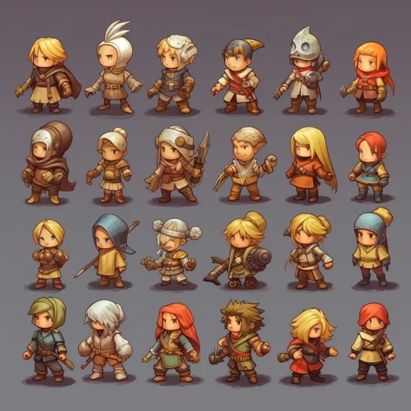 RPG Pixel Art Sprites Midjourney Prompt | PromptBase