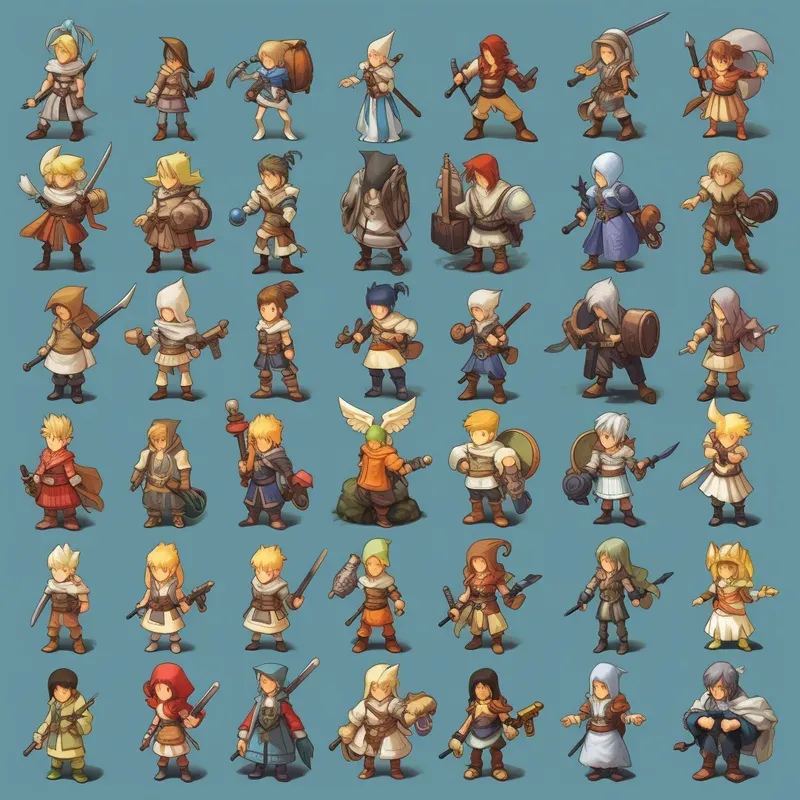 RPG Pixel Art Sprites Midjourney Prompt | PromptBase