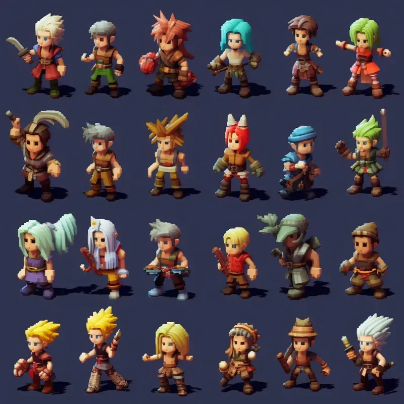RPG Pixel Art Sprites Midjourney Prompt | PromptBase