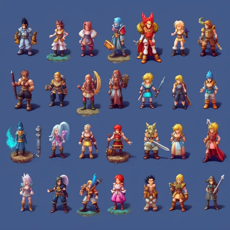 RPG Pixel Art Sprites Midjourney Prompt | PromptBase
