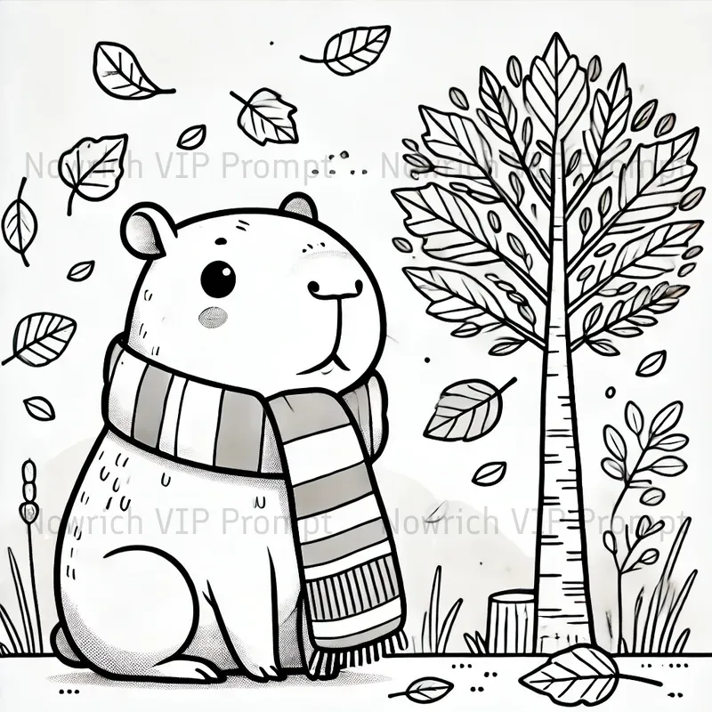 Super Cute Capybara Coloring Books DALL·E Prompt | PromptBase