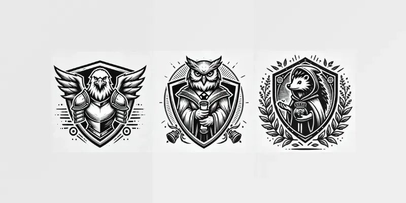 Charming Animal Game Emblem Vector Logos DALL·E Prompt | PromptBase