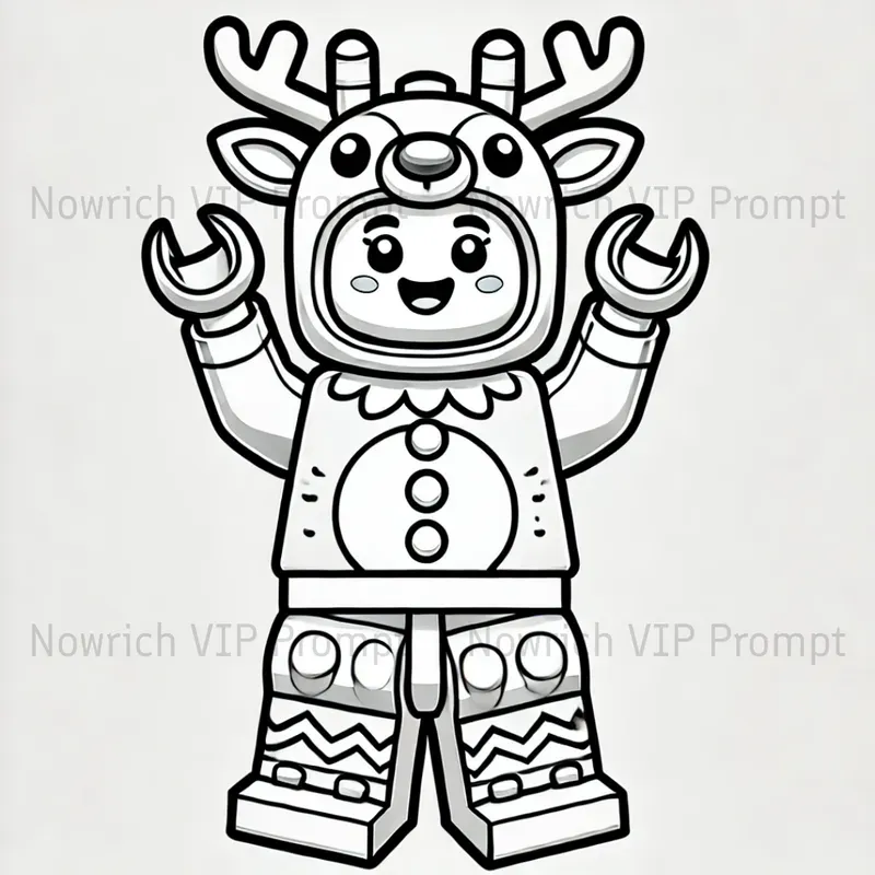 Festive Lego Christmas Coloring Book Fun DALL·E Prompt | PromptBase