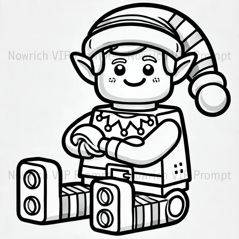 Festive Lego Christmas Coloring Book Fun DALL·E Prompt | PromptBase
