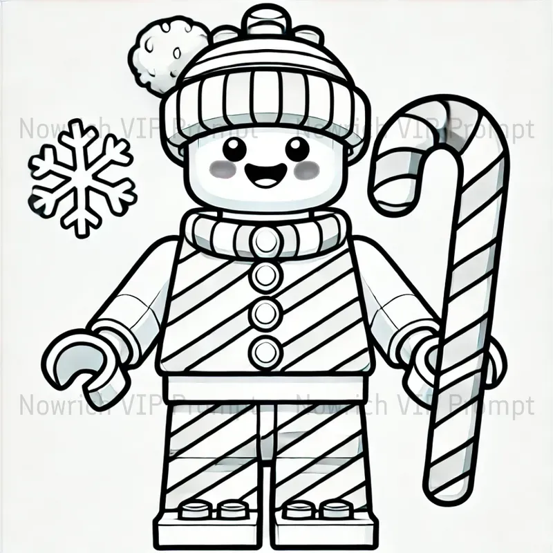 Festive Lego Christmas Coloring Book Fun DALL·E Prompt | PromptBase