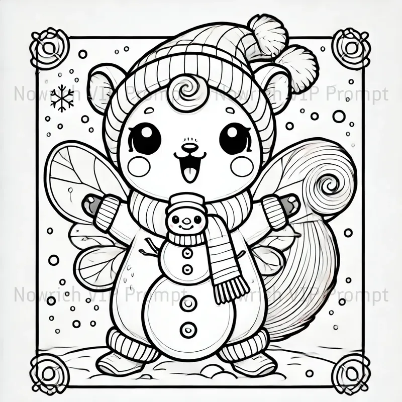 Cozy Animal Christmas Coloring Books DALL·E Prompt | PromptBase