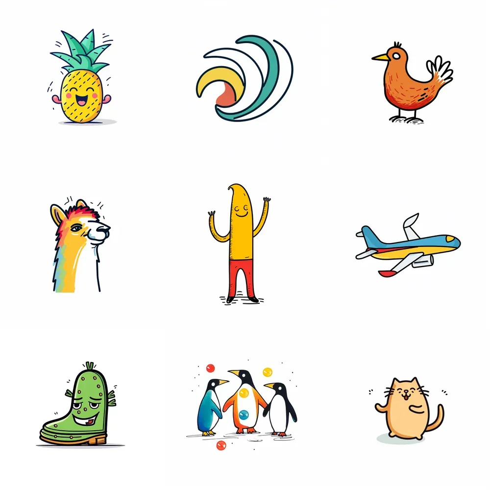 Simple Quirky Hand Drawn Logos Midjourney Prompt | PromptBase