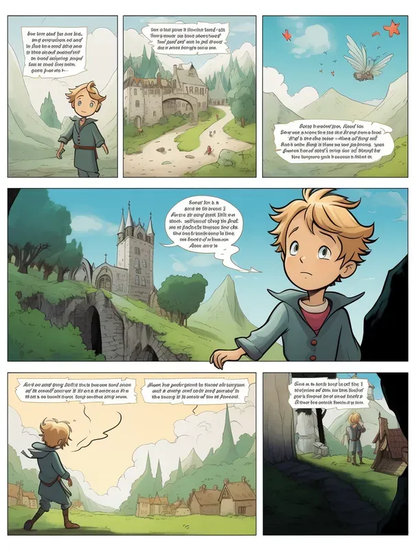 Layouts Of Comic Book Story Pages Midjourney Prompt | PromptBase