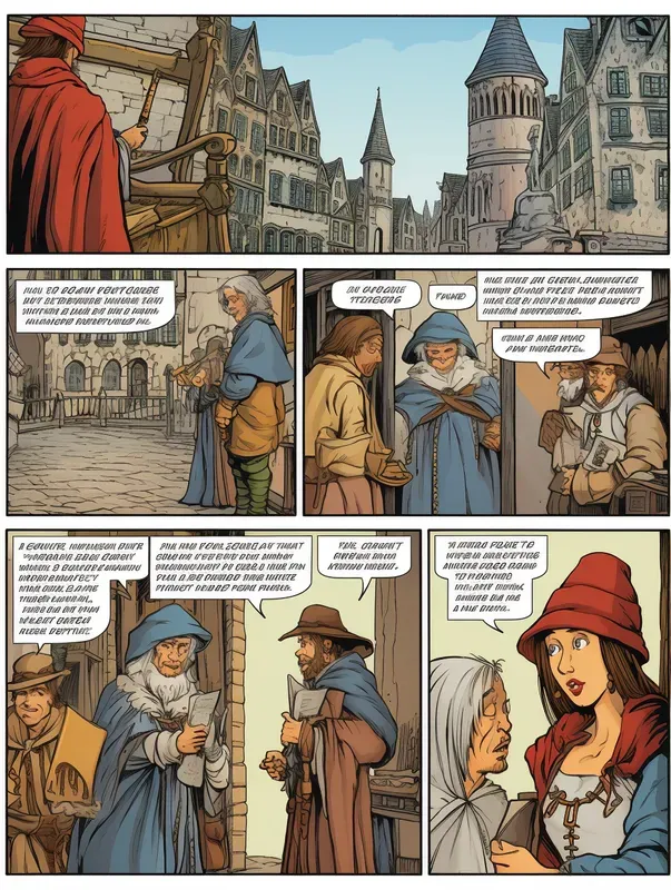 Layouts Of Comic Book Story Pages Midjourney Prompt | PromptBase