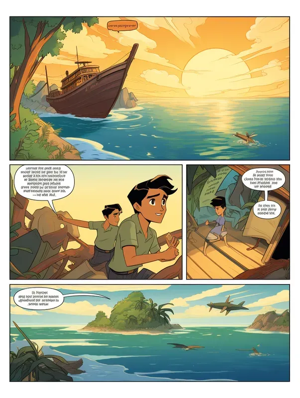 Layouts Of Comic Book Story Pages Midjourney Prompt | PromptBase