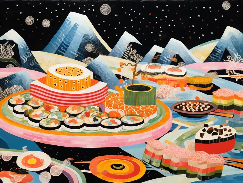 Food Abstract Paintings Midjourney Prompt | PromptBase