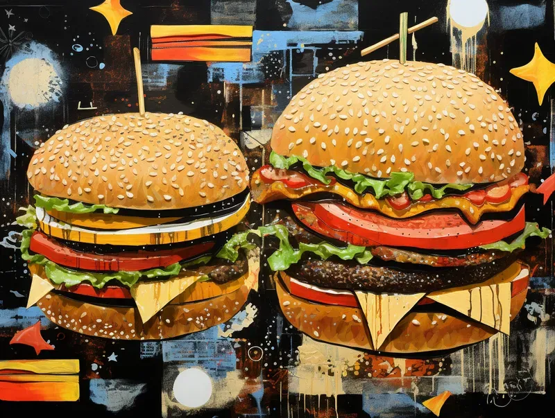 Food Abstract Paintings Midjourney Prompt | PromptBase