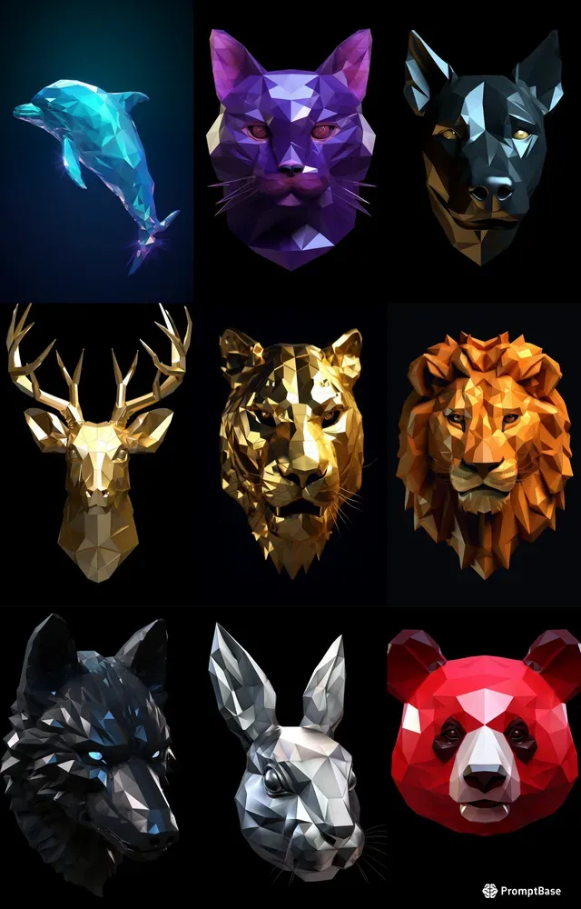 Low Poly Animals Midjourney Prompt | PromptBase