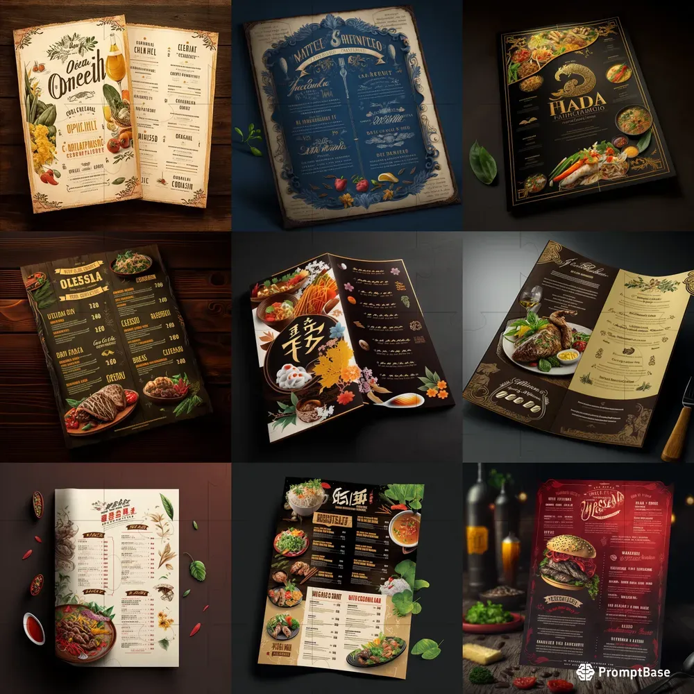 Restaurant Menus Midjourney Prompt | PromptBase