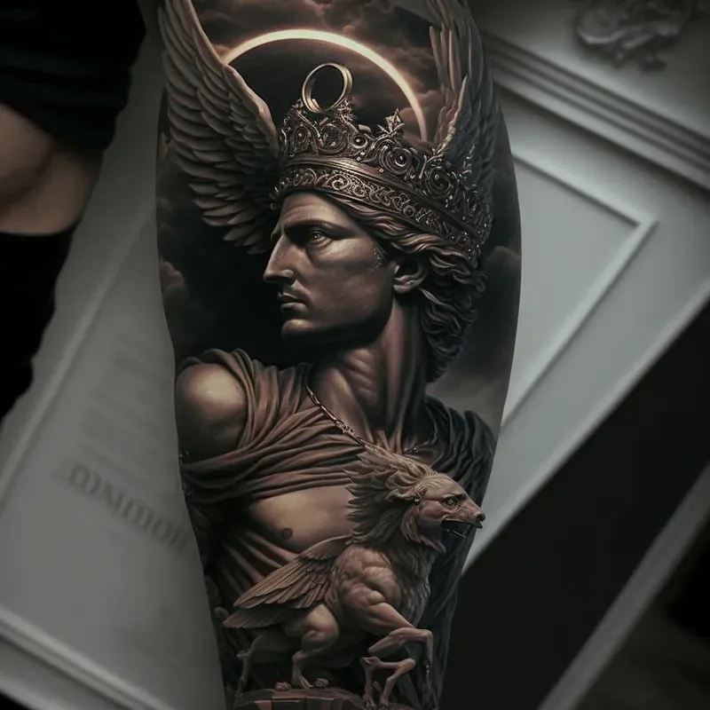 Roman Style Tattoos Realistic Midjourney Prompt | PromptBase