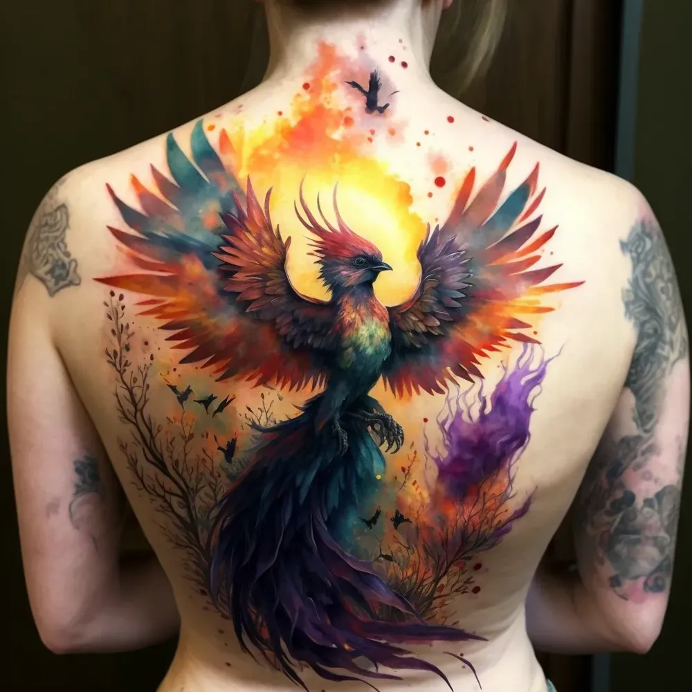 Fantasy Full Back Tattoo Compositions Midjourney Prompt | PromptBase