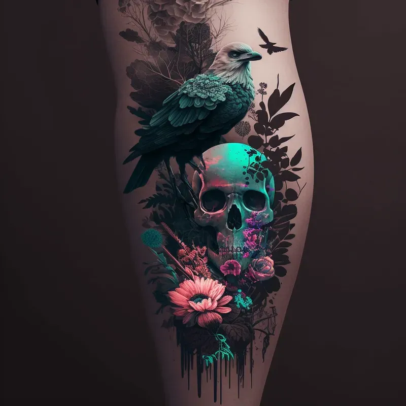 Low Color Tattoo Ideas Midjourney Prompt | PromptBase