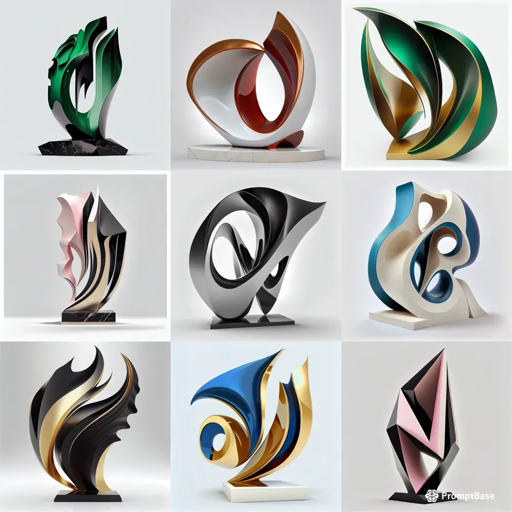 Unique Shaped Art Sculptures Midjourney Prompt | PromptBase