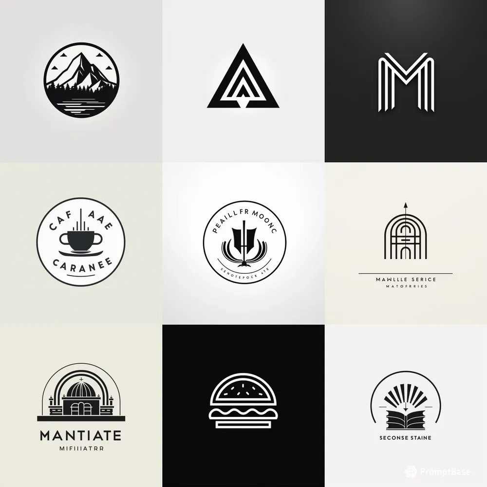 2D Modern Minimal Vector Corporate Logos Midjourney Prompt | PromptBase