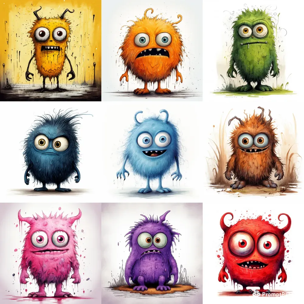 Crazy Creepy Minimalistic Creatures Midjourney Prompt | PromptBase